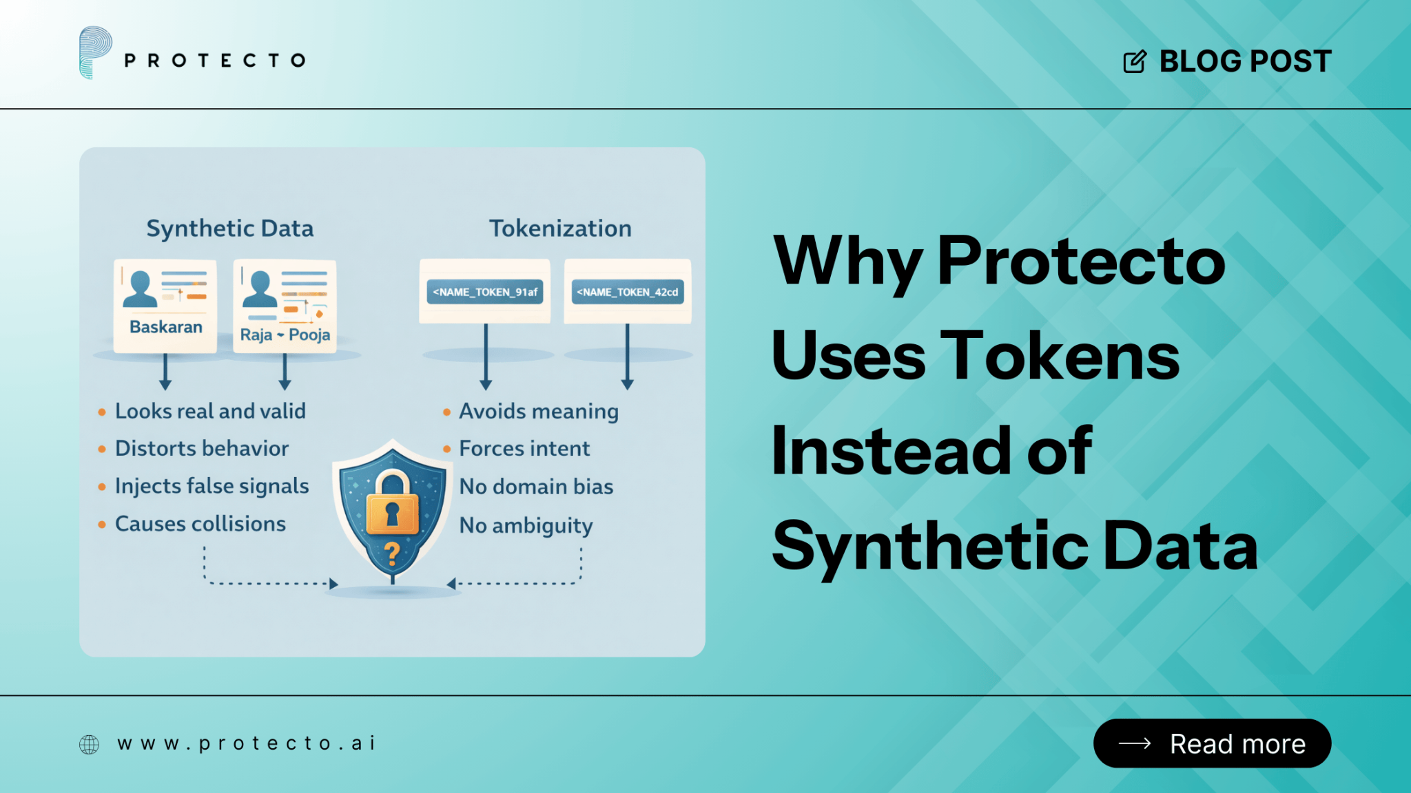Why Protecto Chooses Tokens Over Synthetic Data For Privacy-Safe Systems